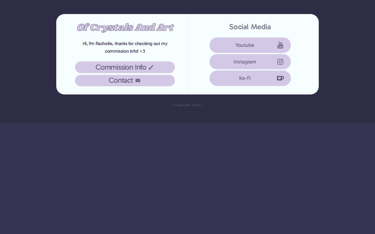 OfCrystalsAndArt Commission Info + Social Media